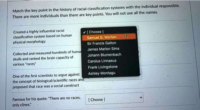 SOLVED: of racial classification systems with the individual ...