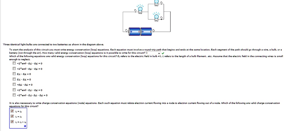 three identical light bulbs are connected to two batteries as shown in ... three identical light bulbs are connected to two batteries as shown in ...