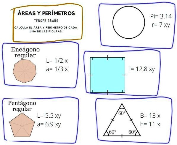 SOLVED: Ayuda por favor, es para hoy. Resuelve el área y el perímetro ...