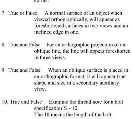 true or false a normal surface of an object when viewed ...
