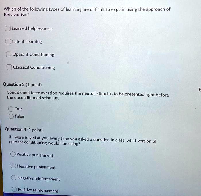 Which of the following types of learning are difficult to explain using ...