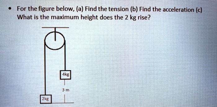 SOLVED: For the figure below, (a) Find the tension (b) Find the ...