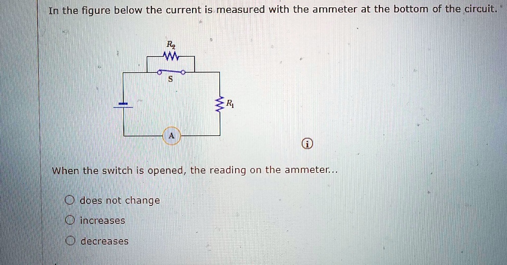 in the figure below the current is measured with the ammeter at the ...