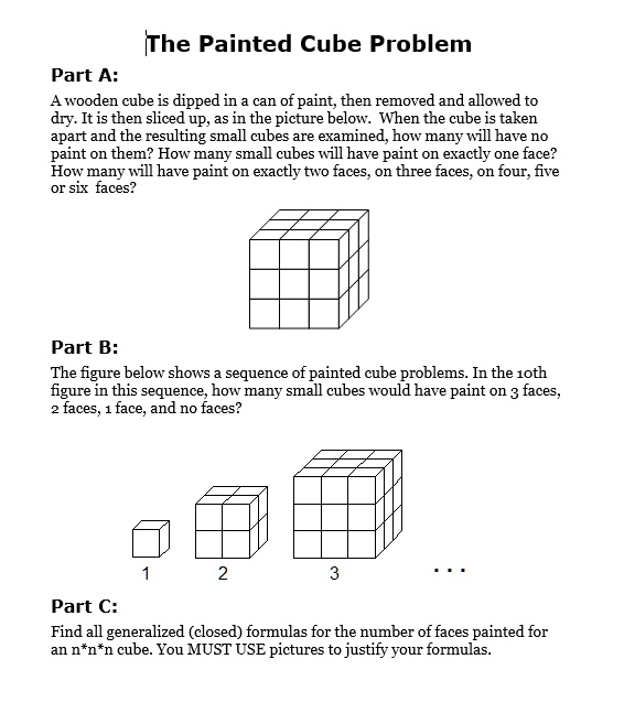 [GET ANSWER] Part A: The Painted Cube Problem A wooden cube is dipped ...