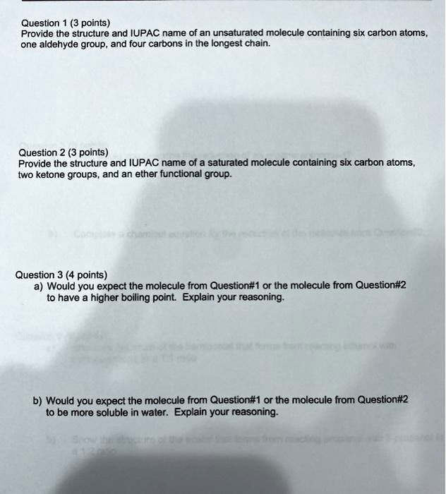 SOLVED: Question (3 points) Provide the structure and IUPAC name of an ... SOLVED: Question (3 points) Provide the structure and IUPAC name of an ...