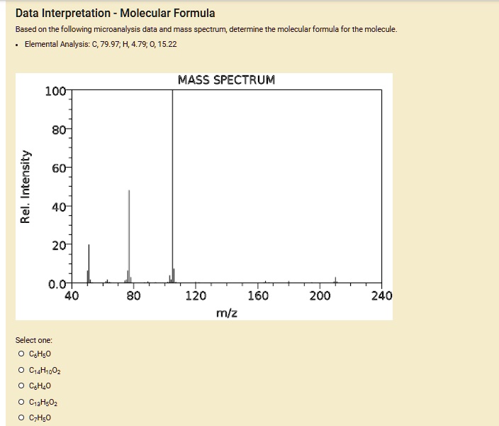 data interpretation molecular formula based cn the following ...