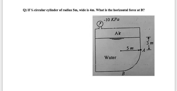 SOLVED: QIf / circular cylinder of radius 5m,wide is 4m.What is the ...