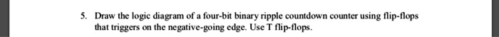 5. Draw the logic diagram of a four-bit binary ripple countdown counter ...