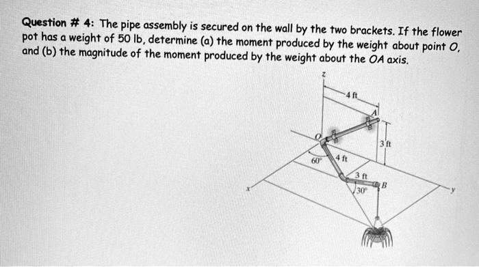 question 4 the has pipe assembly is secured on the wall by the two ...