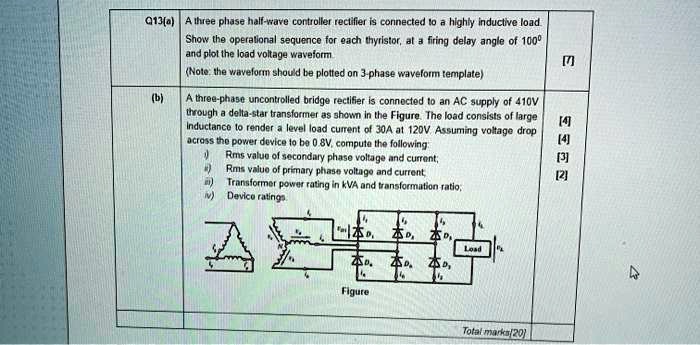 SOLVED: (a) A three-phase half-wave controlled rectifier is connected to a highly inductive load ...