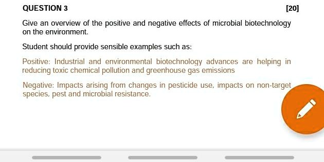 QUESTION 3 [20] Give an overview of the positive and negative effects ...