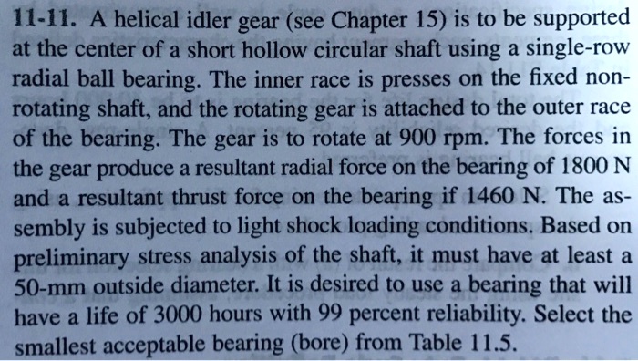 11-11. A helical idler gear (see Chapter 15) is to be...
