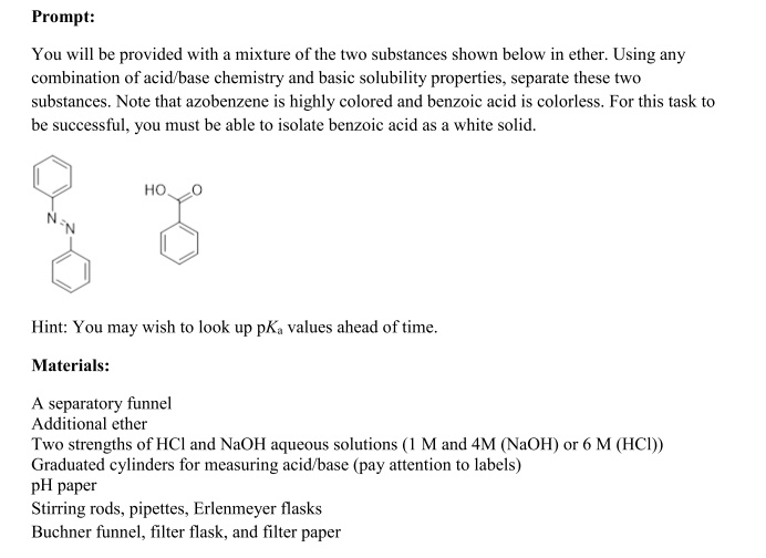 Write a step-by-step procedure for the following including the pKa ...