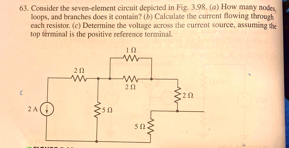 SOLVED: Consider the seven-element circuit depicted in Fig. 3.98. (a) How many nodes, loops, and ...