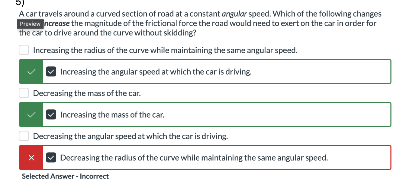 5) A car travels around a curved section of road at a constant angular ...