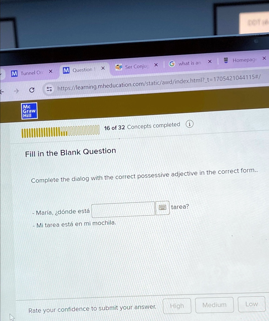 SOLVED: 16 of 32 concepts completed (i) Fill in the Blank Question Complete the dialog with the ...