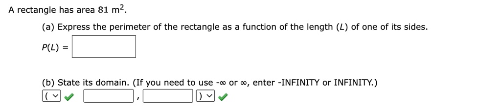 A rectangle has area 81 m². (a) Express the perimeter of the rectangle ...