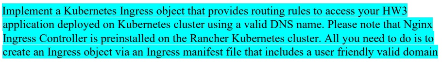 implement a kubernetes ingress object that provides routing rules to ...