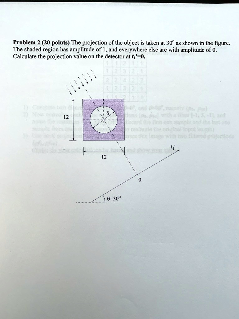SOLVED: Problem 2 (20 points): The projection of the object is taken at 30Â° as shown in the ...