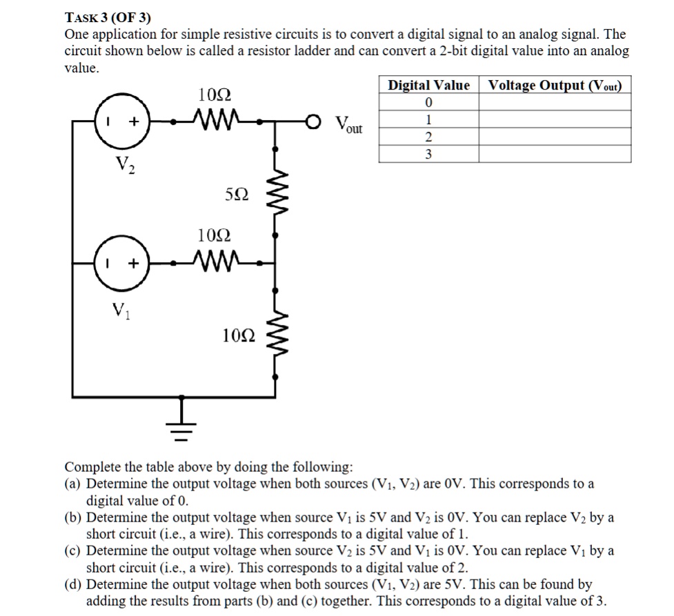 task 3 of 3 one application for simple resistive circuits is to convert ...