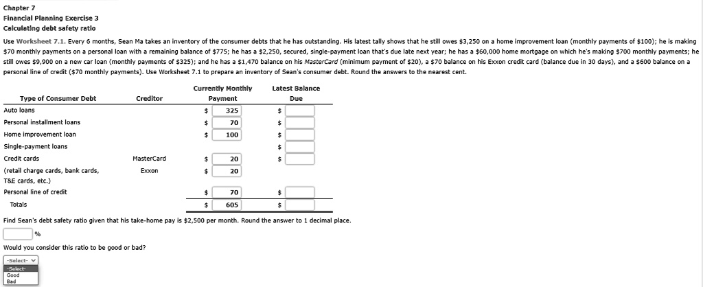Chapter 7 Financial Planning Exercise 3 Use Worksheet 7.1. Every 6 ...