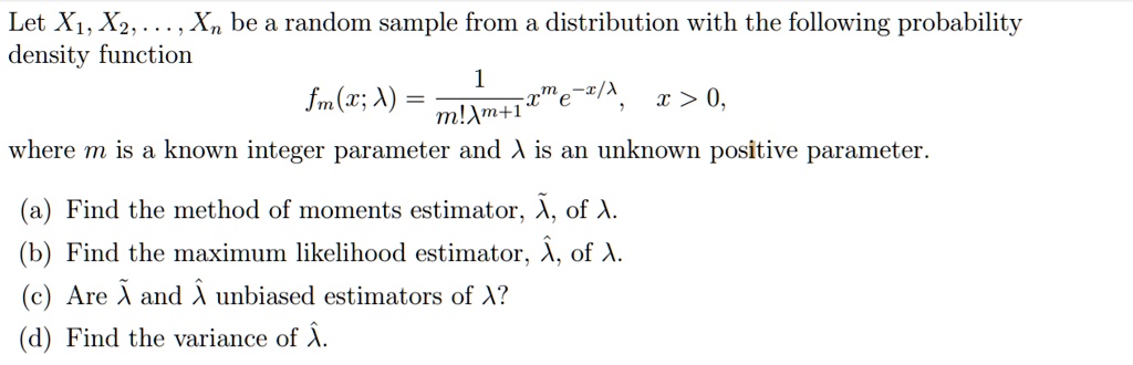 Let X1, X2, Xn be a random sample from a distribution with the ...