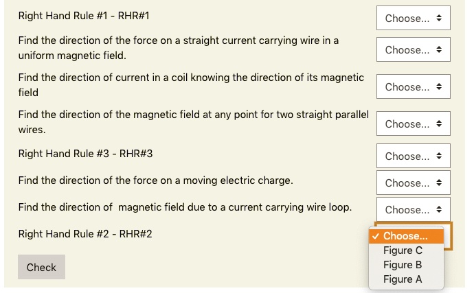 SOLVED: Right Hand Rule #1 RHR#T Choose .. Find the direction of the ...