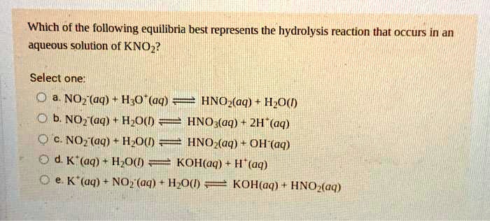 SOLVED: Which of the following equilibria best represents the ...