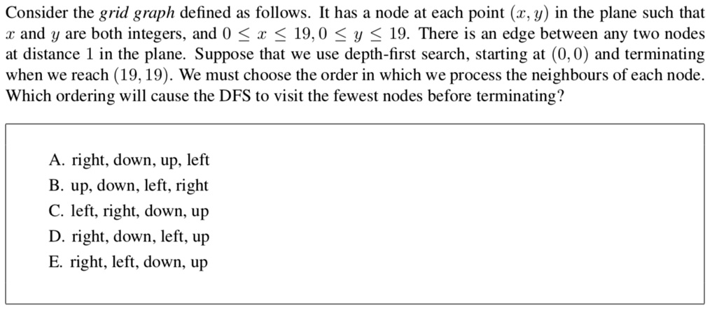 Consider the grid graph defined as follows. It has a node at each point ...