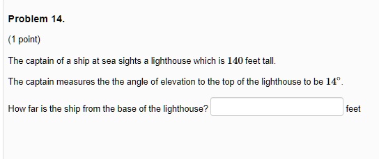 problem 14 point the captain of ship at sea sights lighthouse which 140 ...