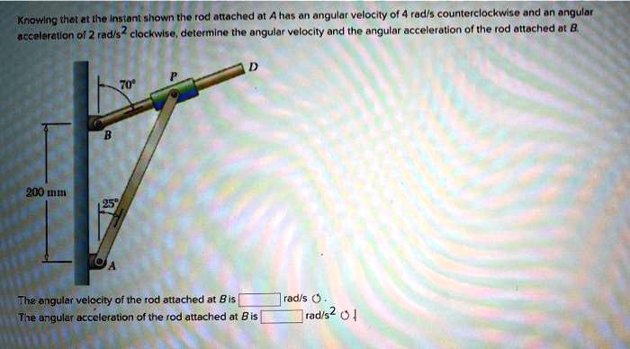 Solved Knowing That At The Instant Shown The Rod Attached At A Has An