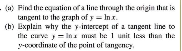 Solved A Find The Equation Of A Line Through The Origin That Is