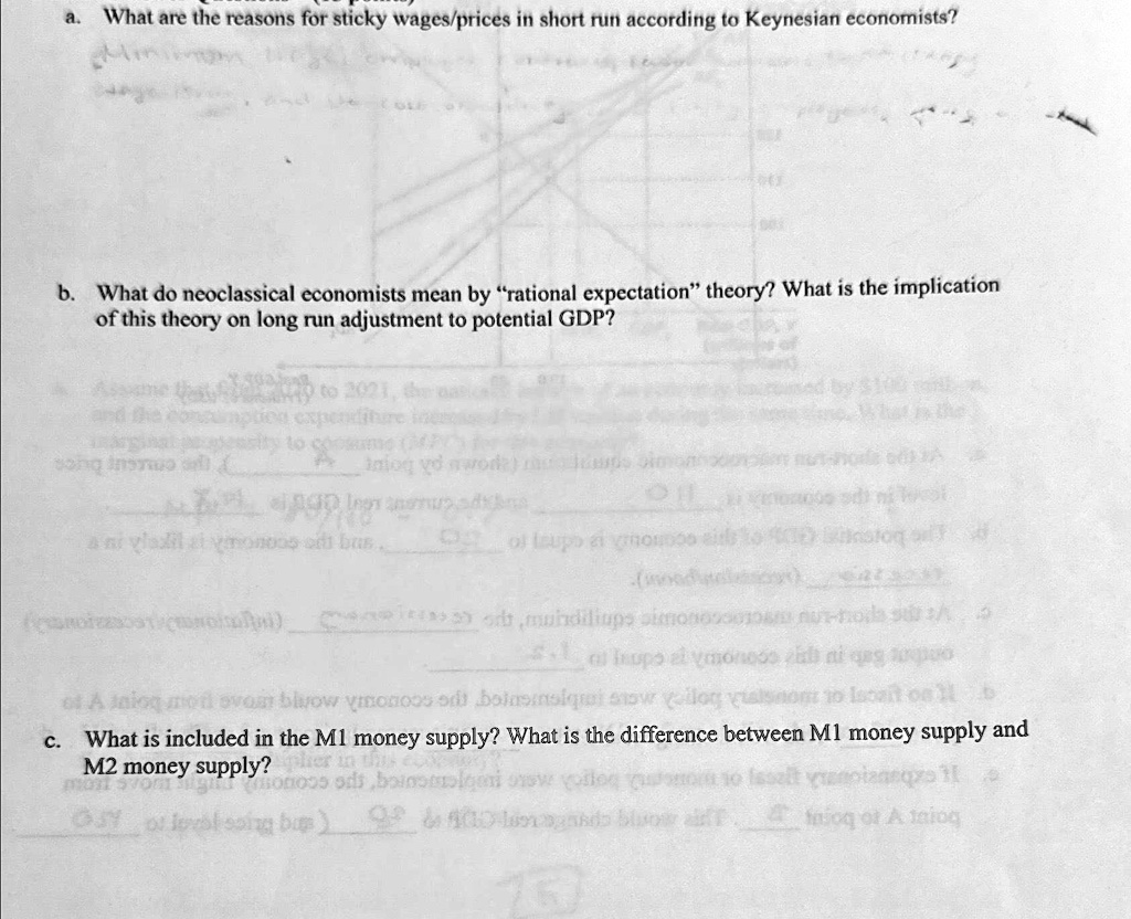SOLVED: a. What are the reasons for sticky wages/prices in the short ...