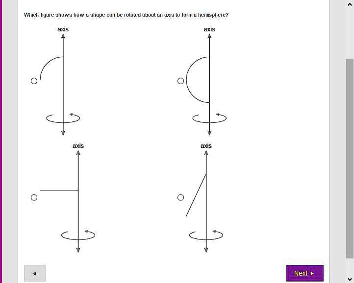 Solved Which Figure Shows How A Shape Can Be Rotated About An Axis To 2745