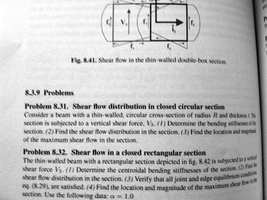Fig. 8.41. Shear flow in the thin-walled double-box section. 8.3.9 ...