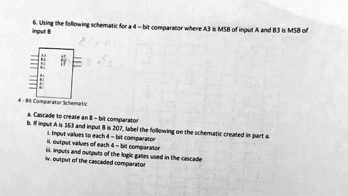 Solved Using The Following Schematic For A 4 Input B Bit Comparator 1547