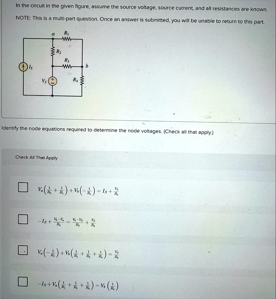 in the circuit in the given figure assume the source voltage source current and all resistances ...