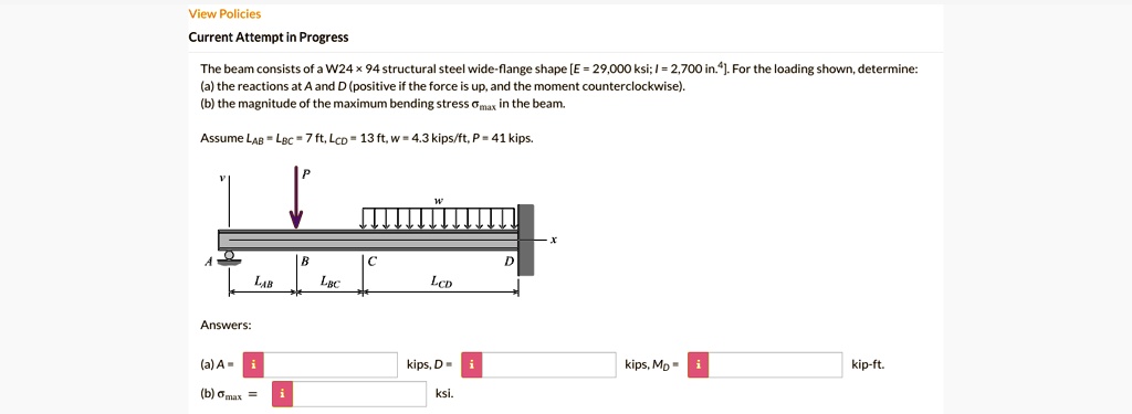 SOLVED: View Policies Current Attempt In Progress The beam consists of ...