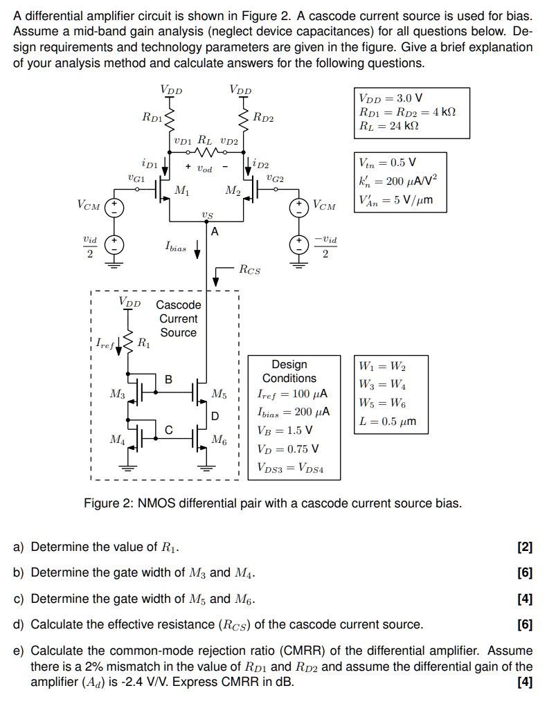 a differential amplifier circuit is shown in figure 2 a cascode current source is used for bias ...