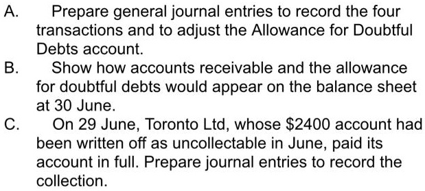 A. Prepare general journal entries to record the four transactions and ...