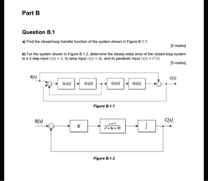 Solved Please Need Calculation In Hand Writing Part B Question B 1 A Find The Closed Loop