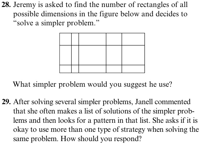 SOLVED: 28. Jeremy is asked to find the number of rectangles of all possible dimensions in the ...