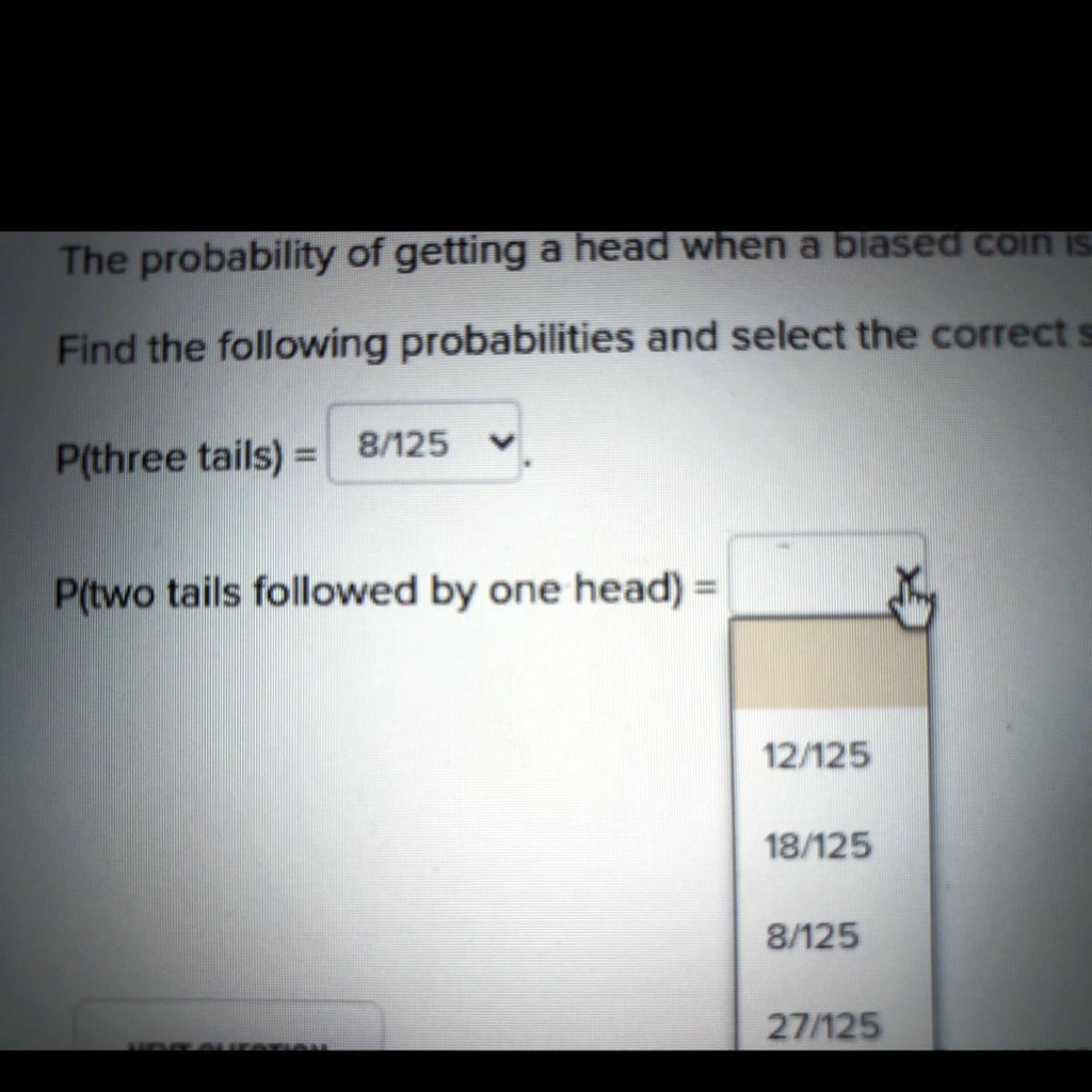 SOLVED: 'The probability of getting a head when a biased coin is tossed is 2. The coin is tossed ...