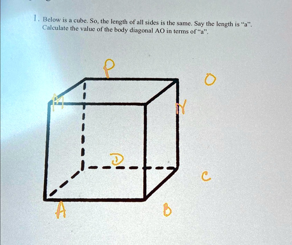 SOLVED: 1.Below is a cube. So, the length of all sides is the same. Say ...
