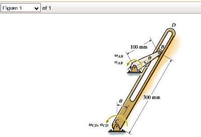 SOLVED: The "quick-return" mechanism consists of a crank AB, slider block B, and slotted link CD ...