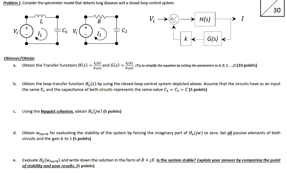 SOLVED: Problem 4: Consider the spirometer model that detects lung diseases and closed-loop ...
