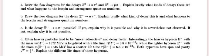 [GET ANSWER] a. Draw the flow diagrams for the decays Ξ^0 →ηπ^0 and Ξ ...