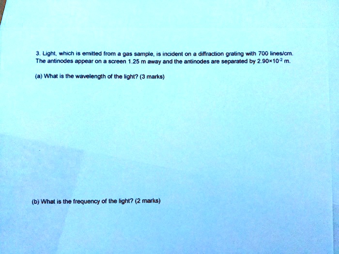 Solved Light Which Entted From Gas Sample Is Incident On Diffraction