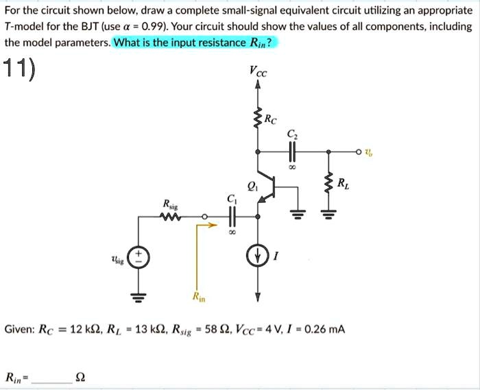 For the circuit shown below, draw a complete small-signal equivalent ...