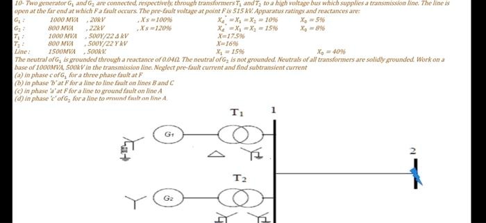 SOLVED: Texts: 1. Two generators, G₁ and G₂, are connected to ...